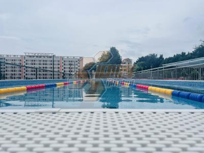 China Customized Outdoor Steel Frame Swimming Pool 50×25×2M with Zn-Al-Mg Steel and Anti-Drowning Safety Design for sale