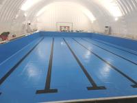 China Competition Swimming Pool 50×25×2M Quick Construction with Zn-Al-Mg Steel and 3-Way Water Flow for sale