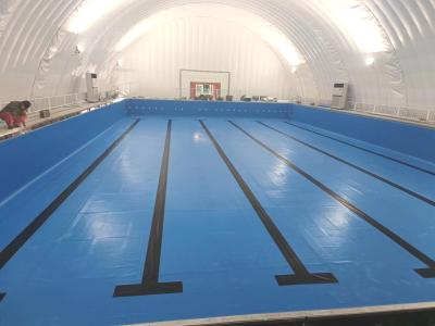 China Competition Swimming Pool 50×25×2M Quick Construction with Zn-Al-Mg Steel and 3-Way Water Flow for sale