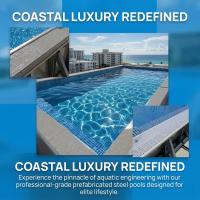 China Indoor Commercial Swimming Pool 50m x 25m ZAM Steel LED Underwater Lights Fast Assembly for sale