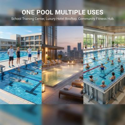China Leisure Swimming Pool 2000mm Depth ZAM Steel Frame Portable Easy Setup for Commercial Use for sale