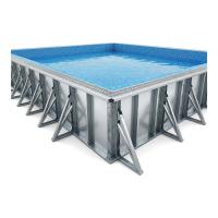 China Indoor Swimming Pool 2000mm Depth ZAM Steel Commercial Pool with Safety Fencing for sale