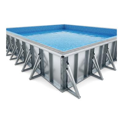 China Indoor Swimming Pool 2000mm Depth ZAM Steel Commercial Pool with Safety Fencing for sale