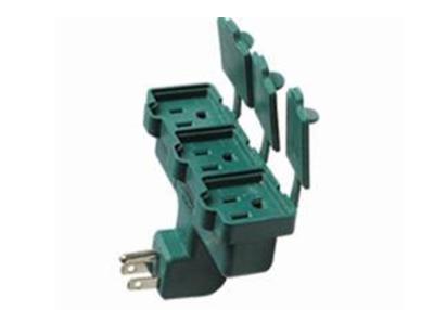 China Three Core Three Hole Clamshell Changeover 3 Prong Power Plug 125V 15A for sale