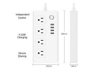 China WiFi Smart Power Strip with 4 Outlets and 4 USB Ports 10A 100-240V Remote Control for sale
