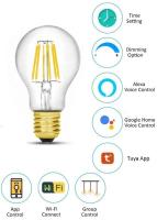 China Smart WiFi LED Bulb 6W E27 B22 Voice Control Dimmable 800lm 2700K-6500K Remote App for sale