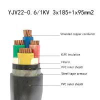 China XLPE 3+1 Core Armored Power Cable 0.6/1KV 1.5-300mm² YJV22 for sale