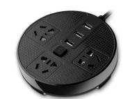 China Customized Multi Function Plastic Circular Smart Plug Board with USB Charging 100-240V for sale