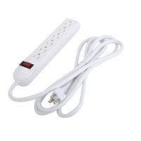 China Non Grounding Portable 6 Way Extension Cord Socket 125V 15A Black White for sale