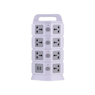 China Multi Hole Terminal Board Extension Cord Socket with USB Plug 5V 2100mA 2m for sale