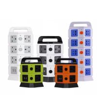 China Multi Hole Terminal Board Extension Cord Socket with USB Plug 5V 2100mA 2m for sale