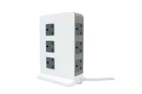 China UK Plug 13A 3250W Rubik Cube Vertical Power Strip with 11 Outlets 2 USB Surge Protection for sale