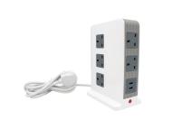 China UK Plug 13A 3250W Rubik Cube Vertical Power Strip with 11 Outlets 2 USB Surge Protection for sale