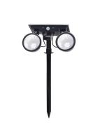 China Solar Powered Twin LED Spotlight with Human Motion Sensor 36 LED Beads IP65 Waterproof ABS 150x225x107mm for sale