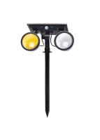 China Solar Powered Twin LED Spotlight with Human Motion Sensor 36 LED Beads IP65 Waterproof ABS 150x225x107mm for sale