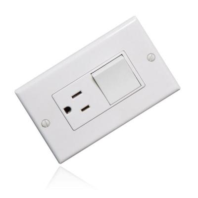 China Fire Resistance 1 Gang 3 Pin Electrical Wall Socket 15A 110V-250V PC Panel for sale