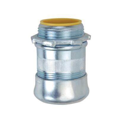 China Steel Compression Type EMT Connector 1/2 to 4 Inch Conduit Fitting NPS Threads for sale