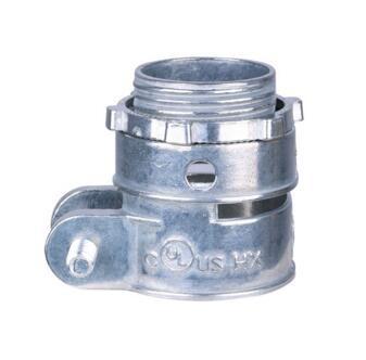 China Straight Flex Squeeze Connector Flexible Conduit Adapter 1/2 to 2 Inch Zinc Die Casting for sale