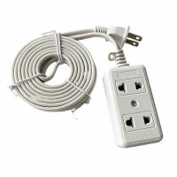 China White 3 M 4 M 5 M 2 Flat Pin Plastic Extension Cord Socket for sale
