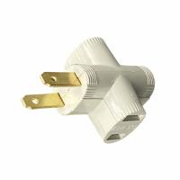 China 125V 15A Two Pin Plug Adapter Electric Travel Adapter ABS Gray for sale