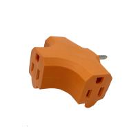China PVC 2 Pin Plug Adapter 250V 15A Orange Residential Power Converter for sale