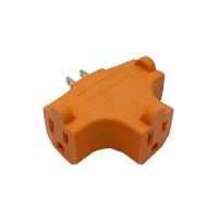 China PVC 2 Pin Plug Adapter 250V 15A Orange Residential Power Converter for sale