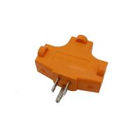 China PVC 2 Pin Plug Adapter 250V 15A Orange Residential Power Converter for sale