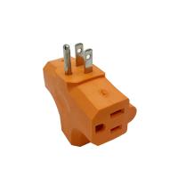 China PVC 2 Pin Plug Adapter 250V 15A Orange Residential Power Converter for sale