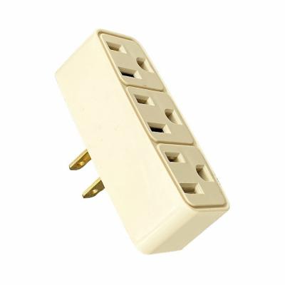 China 3 Prong Power Plug Adapter 125V 15A 3 Head Outlet Converter 1 to 3 Holes for sale