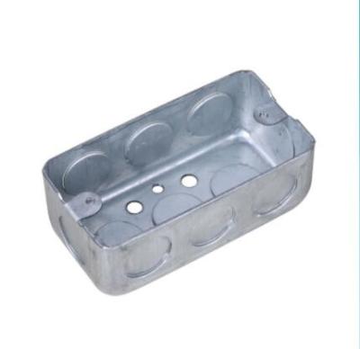China OEM ODM 1.6mm Galvanized Junction Box Rectangle 4x2x1.5 inch Electrical Steel Box for sale
