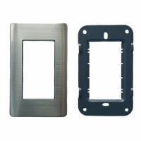 China Stainless Steel 3 Gang 1 Way Wall Switch Socket 10A 250V South America for sale