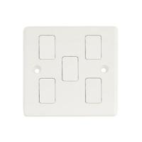 China Small Button Wall Switch Socket 3 Gang 1 Street Light Switch 10A 220-250V Fireproof PC for sale