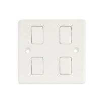 China Small Button Wall Switch Socket 3 Gang 1 Street Light Switch 10A 220-250V Fireproof PC for sale
