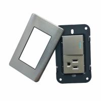 China Stainless Steel Wall Switch And Socket With Metal Brushed for sale