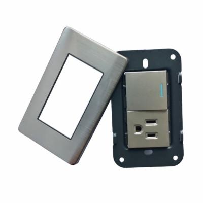 China Stainless Steel Wall Switch And Socket With Metal Brushed for sale