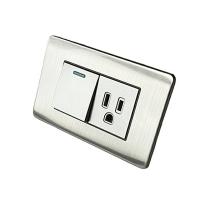 China Stainless Steel Wall Switch And Socket With Metal Brushed for sale