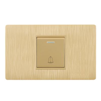 China US Standard Outdoor Push Button Door Switch 16A 110-250V AC Gold PC Plastic for sale