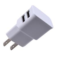 China White Mobile Phone Dual USB Wall Charger Electric Plug Socket for sale