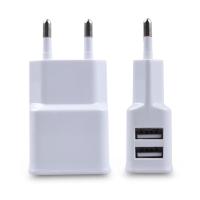 China White Mobile Phone Dual USB Wall Charger Electric Plug Socket for sale