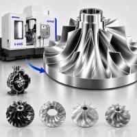 China Custom Aluminum Impeller CNC Milling Turbocharger Compressor Wheel Centrifugal Compressor Blower Rotor for sale