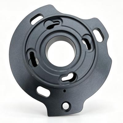 China Custom CNC Machined Aluminum Alloy Flange Plate | Black Anodized Billet Aluminum Mechanical Mounting Flange For Equipment Modification for sale
