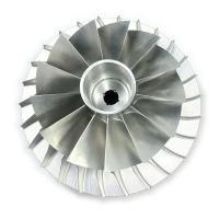 China Custom 5‑Axis CNC Machined Aluminum Turbo Impeller | Billet Aluminum Compressor Wheel Turbocharger Rotor Raw Aluminum Finish for sale