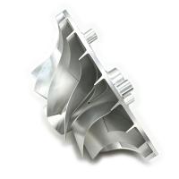 China Custom 5‑Axis CNC Machined Aluminum Turbo Impeller | Billet Aluminum Compressor Wheel Turbocharger Rotor Raw Aluminum Finish for sale
