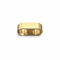 China Corrosion-Resistant | Precision Bore | Brushed Finish | CNC Milling Parts Brass Double Hole Connecting Block for Mechanical Assembly for sale