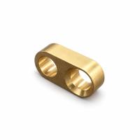China Corrosion-Resistant | Precision Bore | Brushed Finish | CNC Milling Parts Brass Double Hole Connecting Block for Mechanical Assembly for sale