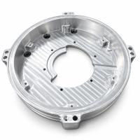 China Custom 5 Axis CNC Machined Aluminum Flange Housing Brushed Surface Precision CNC Milling Mechanical Enclosure Parts for sale