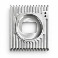 China Custom 5 Axis CNC Machined Aluminum Heat Sink Base Brushed Surface Precision CNC Milling Equipment Heat Dissipation Mounting Base Parts for sale