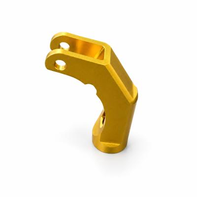China Gold Anodized 5-Axis CNC Milling Aluminum Alloy Bracket Custom Precision Machining Mechanical Structural Components for sale