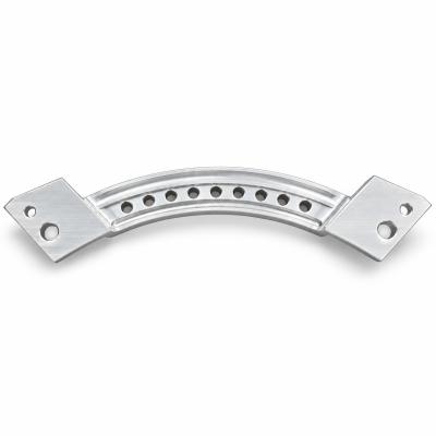 China Custom 5 Axis CNC Machined Curved Aluminum Bracket Brushed Surface Precision CNC Milling Multi-hole Mechanical Support Structural Parts for sale
