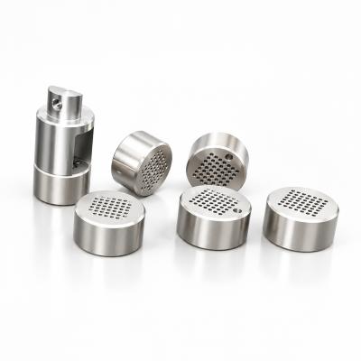 China Custom Precision CNC Machining Stainless Steel Round Perforated Block Multi Orifice Industrial Mechanical Filter Cylinder Parts for sale